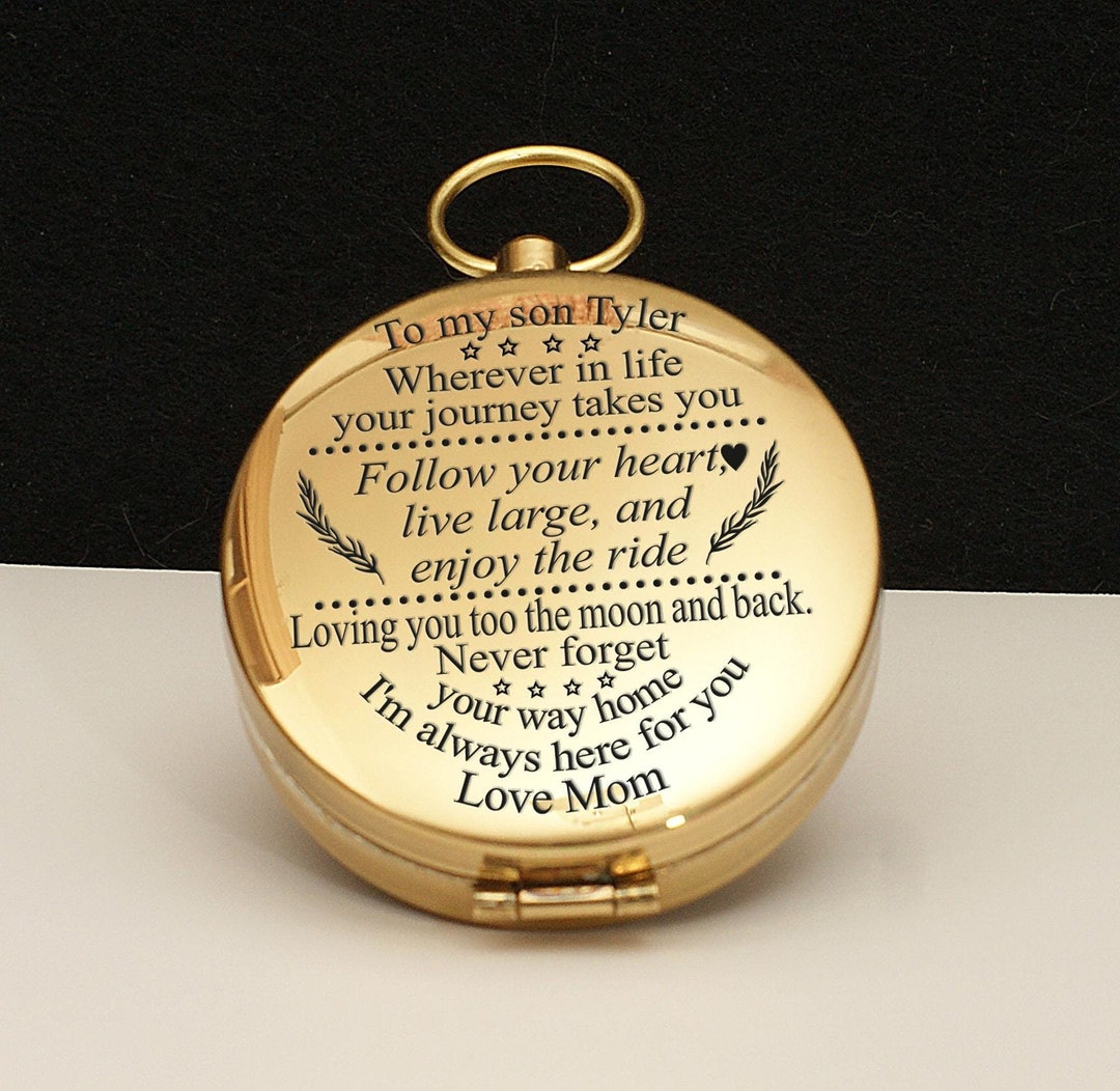 To My Son Working Compass, Customized Engraved Compass, Gift From Mom ...