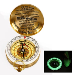 Men's Travel Compass, to My Son Custom Name Gift, Mens Birthday Gift ...
