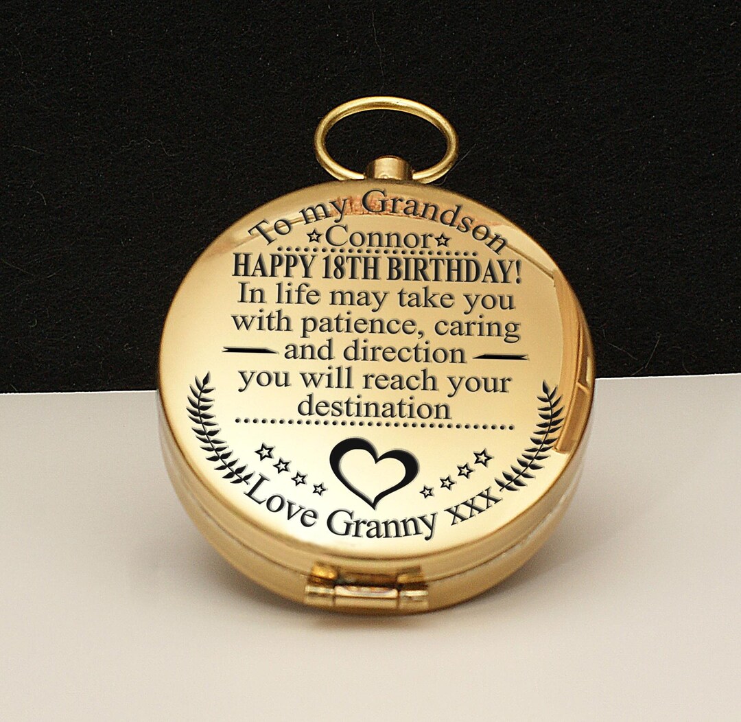 Grandson 18th Birthday Compass, Grandson 16th Birthday, Copper Compass ...