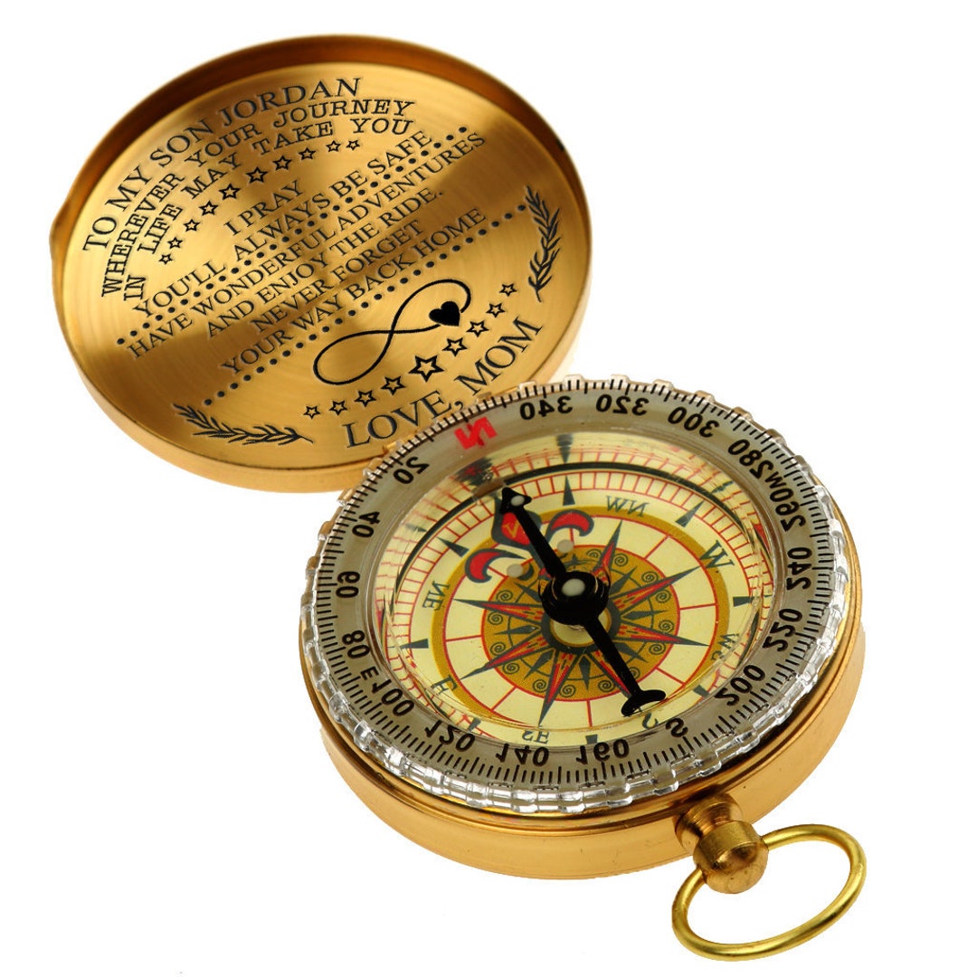 My Son Custom Name Compass, Mens Birthday Gift, Mom Dad Personalized to ...