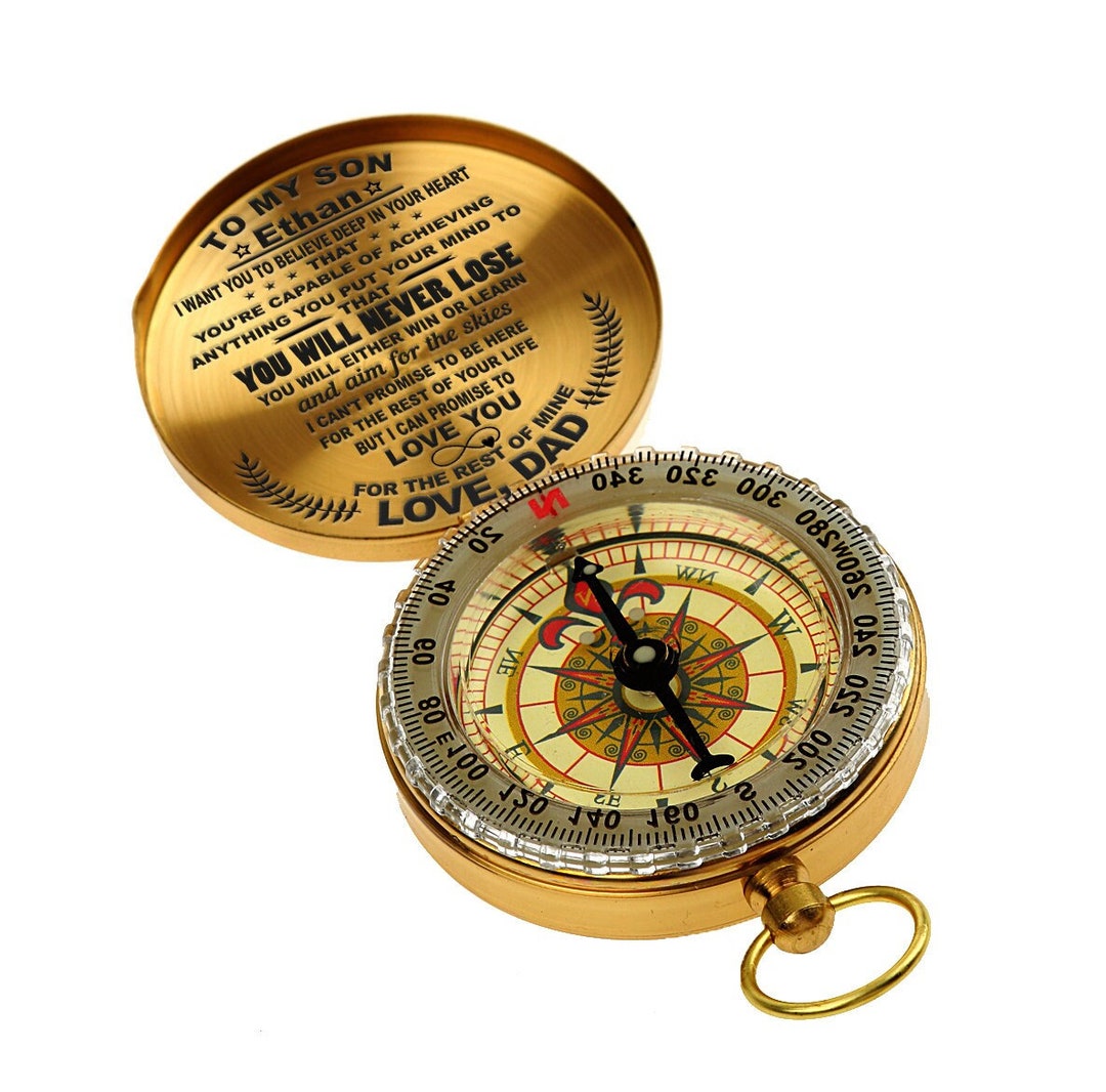 Customized Engraved Compass, Gift From Dad to My Son, Personalized Son ...