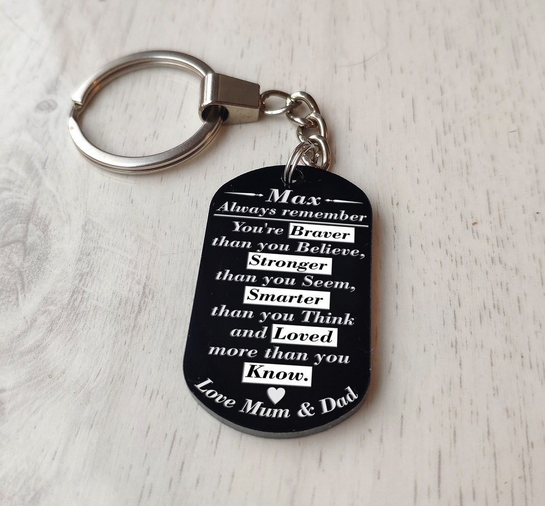 Men's Keychain, to Our Son Mom Dad Gift, Christmas Gift for Our Son, to ...