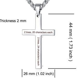 Personalized Anniversary Date Cross Stainless Steel Silver Mens Cross ...