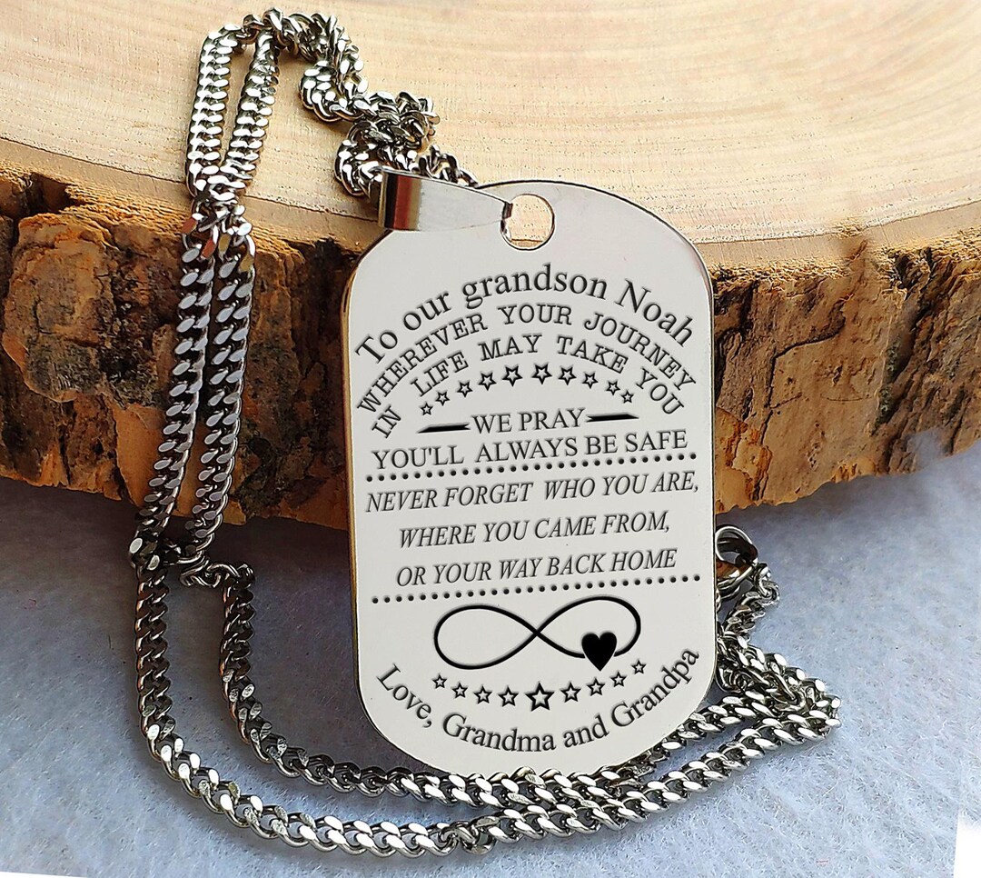 Our Grandson Dog Tag, to Our Grandson Birthday Gift, Mens Pendant ...