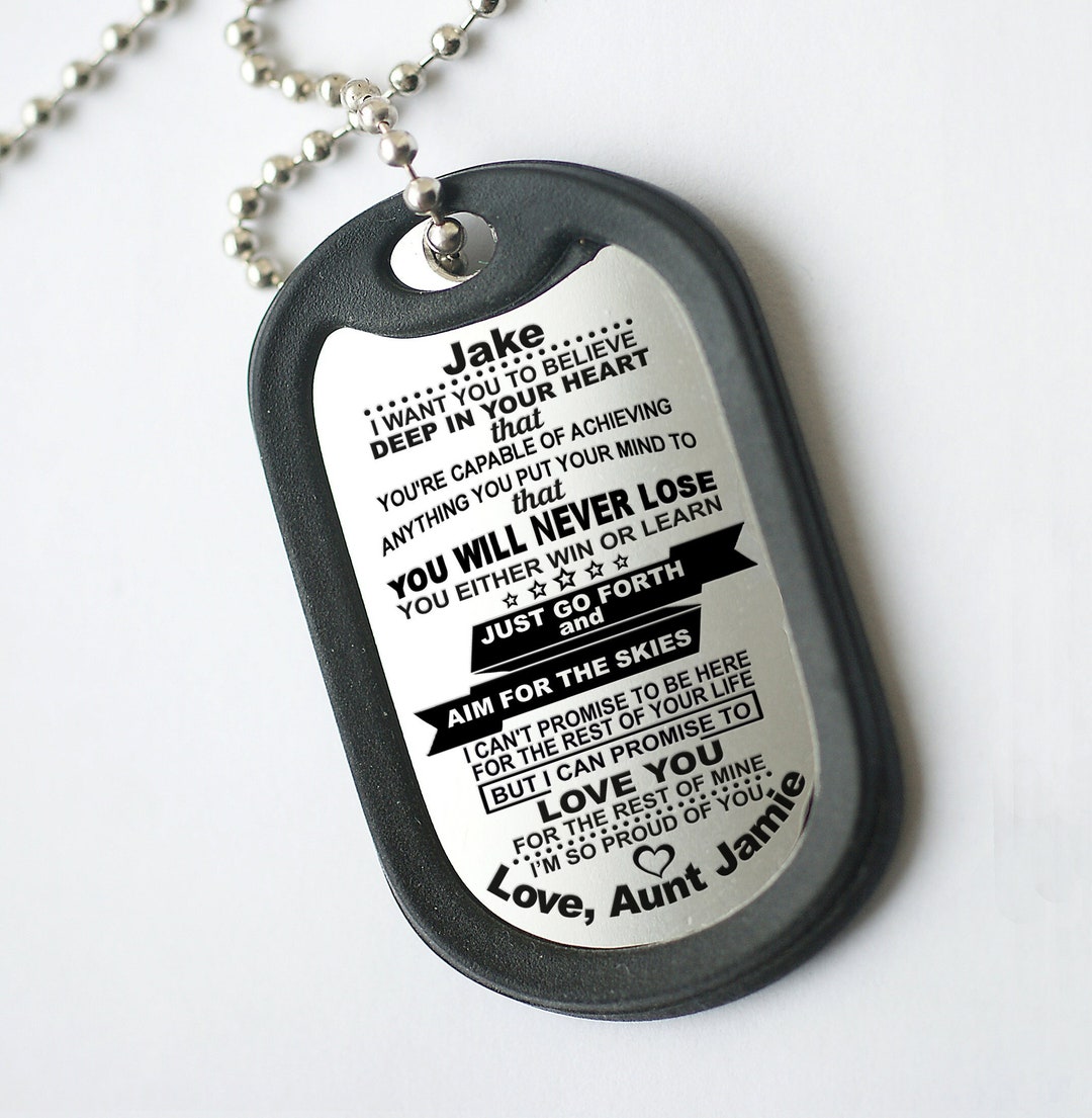 Army Name Tag Army Dog Tag Pendant Nephew Aunt Bonus Gift Custom Dog ...