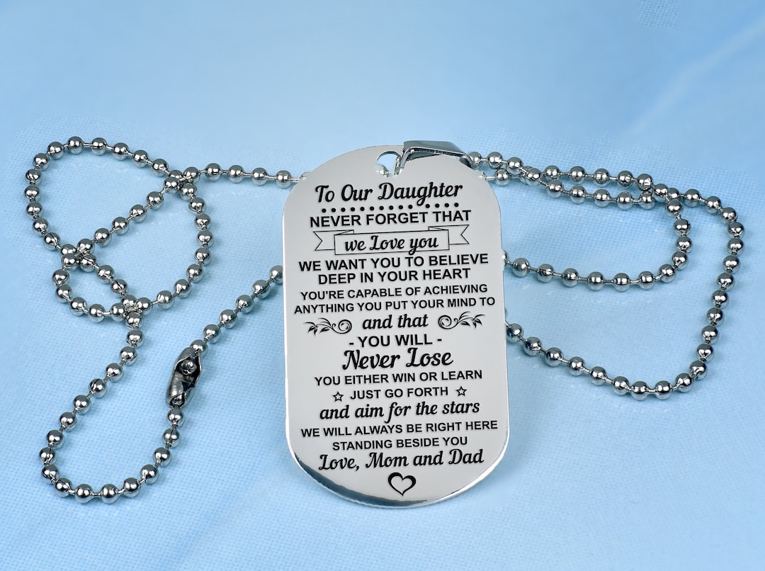 Best Gift to My Daughter Army Dog Tag, Girl Pendant Necklace From Mom ...