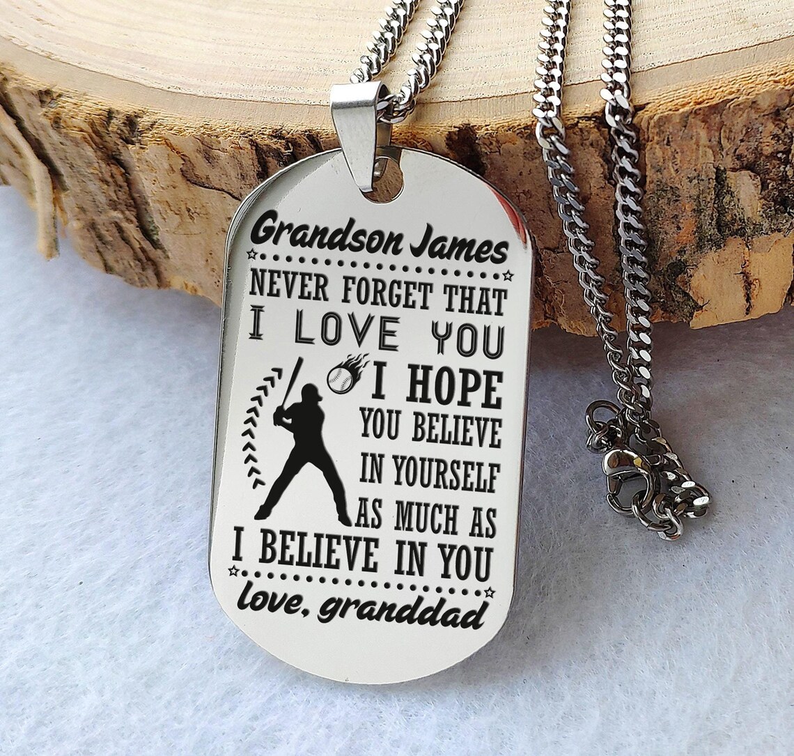 Grandson Army Dog Tag, to My Grandson Birthday Gift, Mens Pendant ...