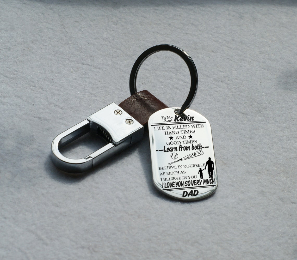 Custom Grandson Name Poem Key Fob Pendant Necklace Son Gift From ...