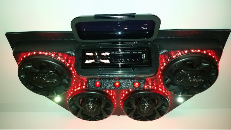 Golf Cart Stereo UTV Overhead Radio Console Bluetooth Four Speaker ...