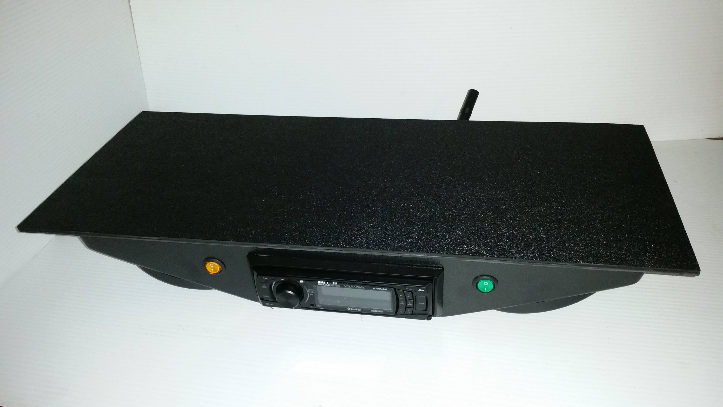 Golf Cart UTV Overhead Radio Console Stereo Enclosure With 6.5 ...