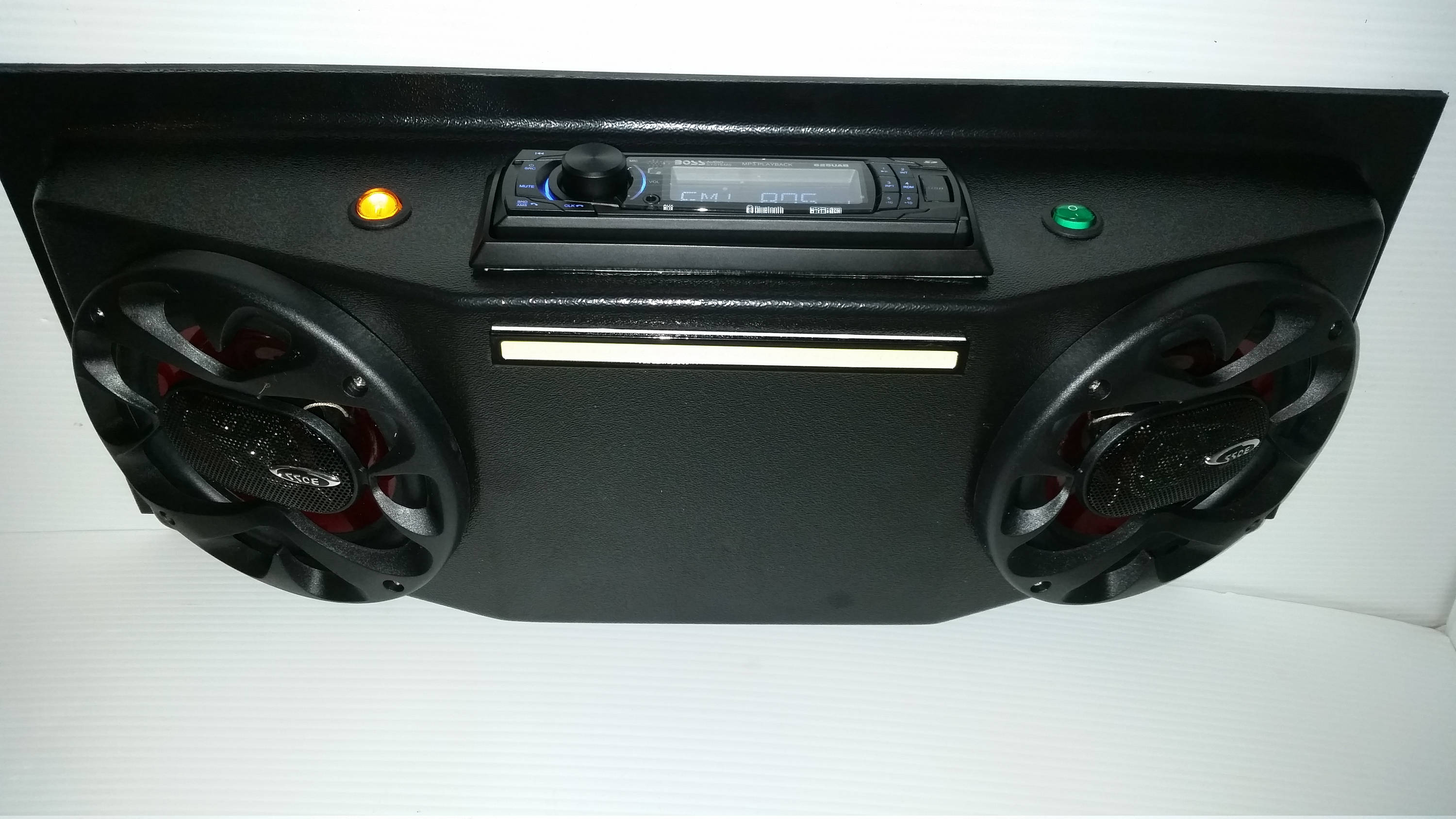 Golf Cart UTV Overhead Radio Console Stereo Enclosure With 6.5 ...