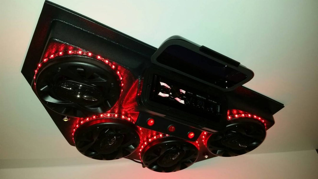 Golf Cart Stereo UTV Overhead Radio Console Bluetooth Four Speaker ...