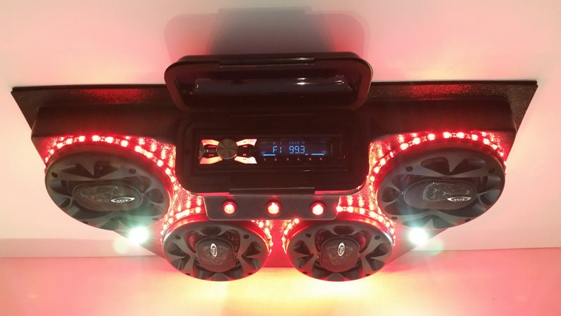 Golf Cart Stereo UTV Overhead Radio Console Bluetooth Four Speaker ...