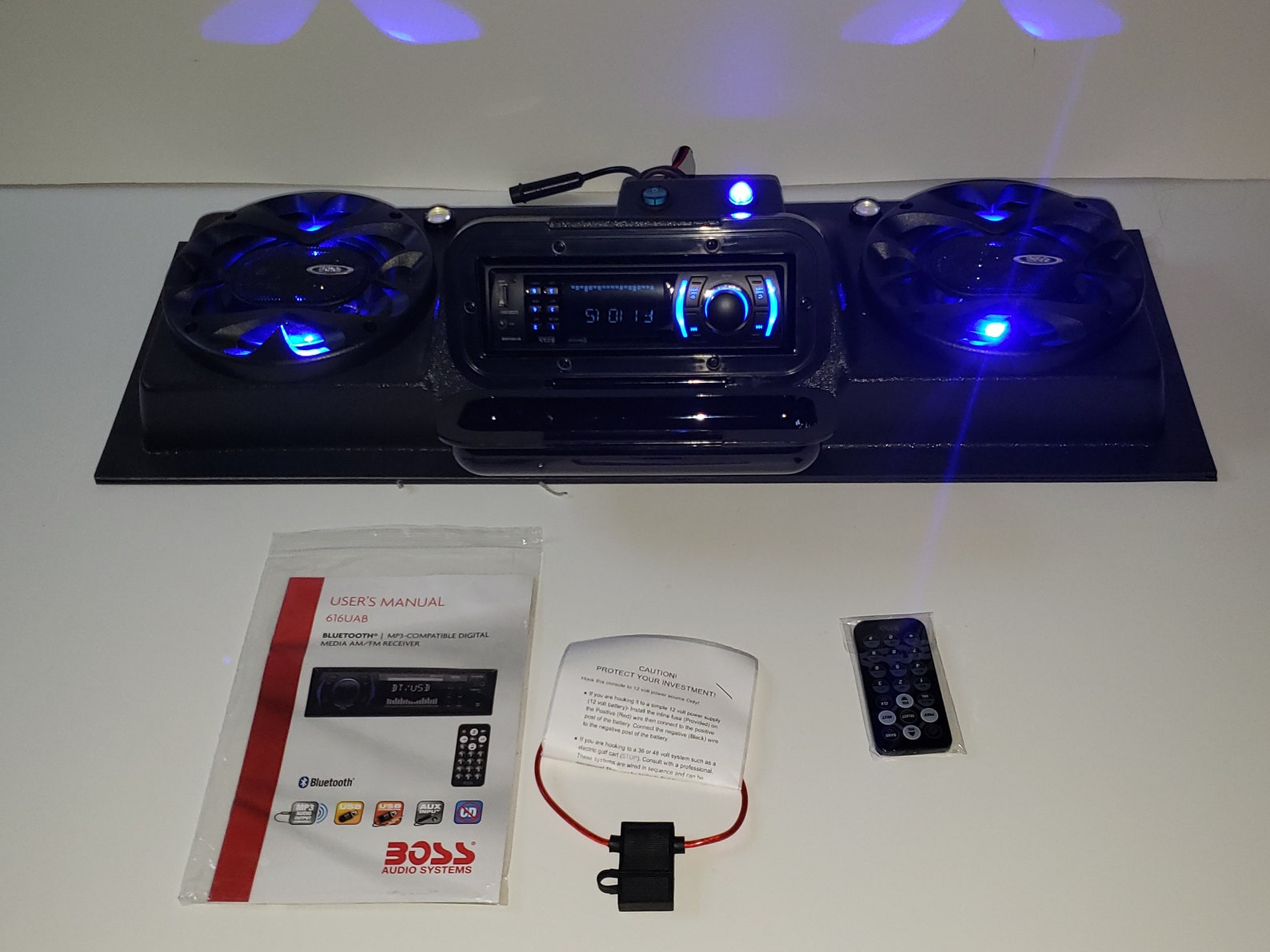 UTV Golf Cart Overhead Stereo Console Polaris Ranger Radio Can Am ...