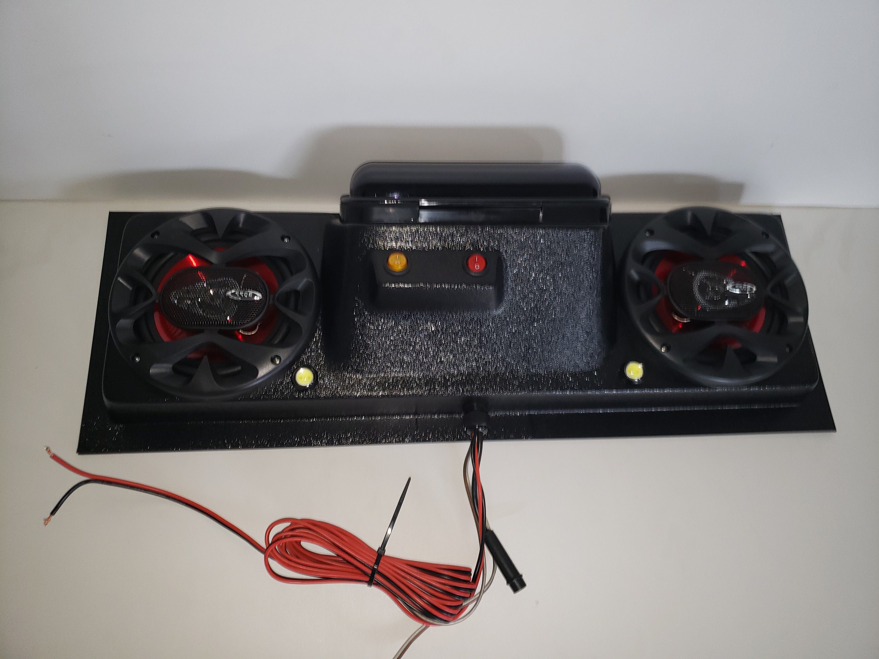 Golf Cart UTV Overhead Stereo Console With Radio 6.5" Speaker Cutouts ...