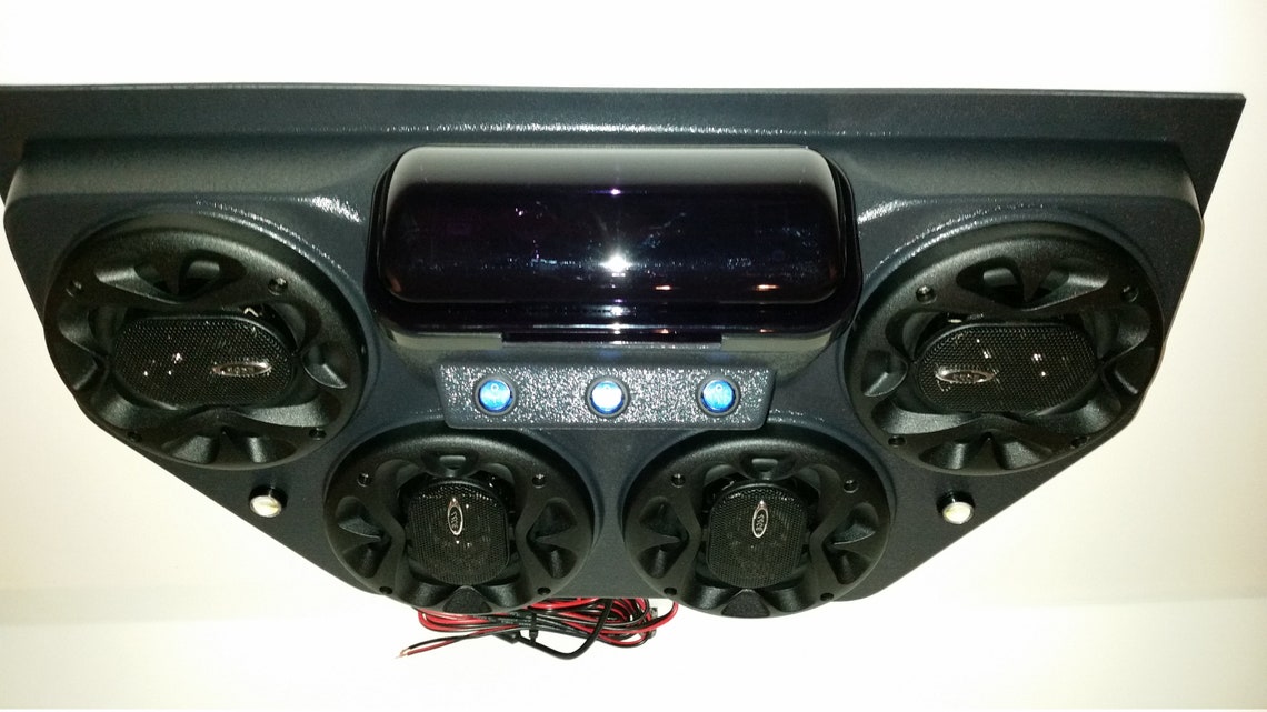 Golf Cart UTV Overhead Stereo Radio Console Bluetooth 4 Blue LED ...