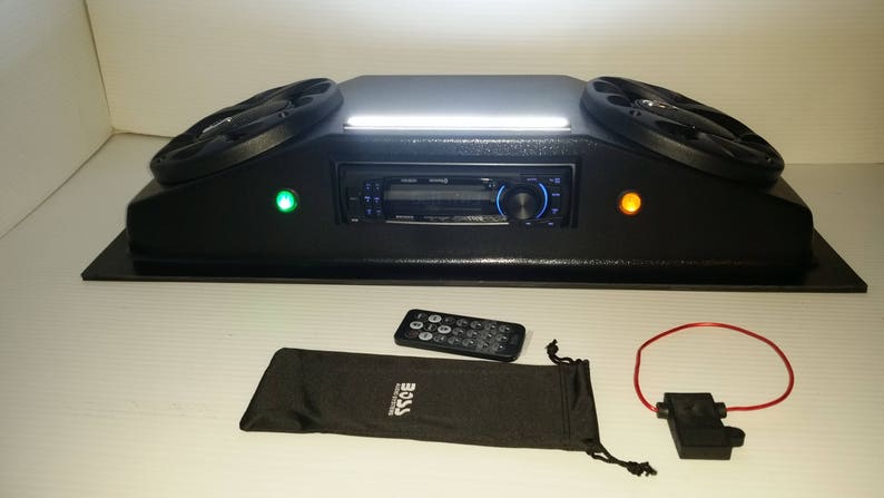 Golf Cart UTV Overhead Radio Console Stereo Enclosure With 6.5 ...