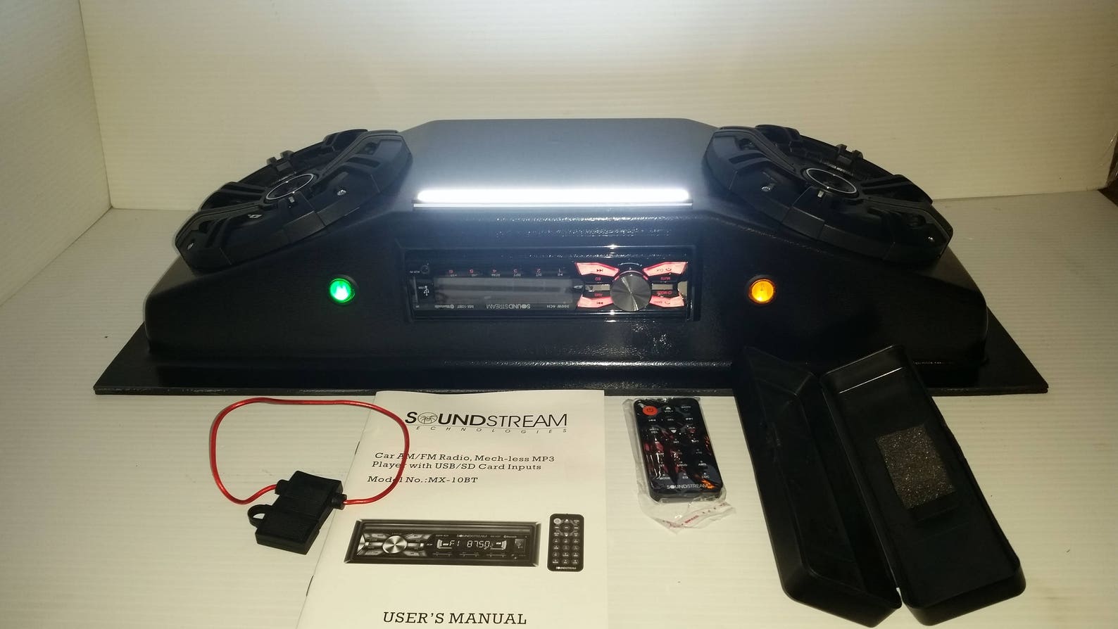 Universal Overhead Golf Cart Stereo UTV Radio Console With Kicker 6.5 ...