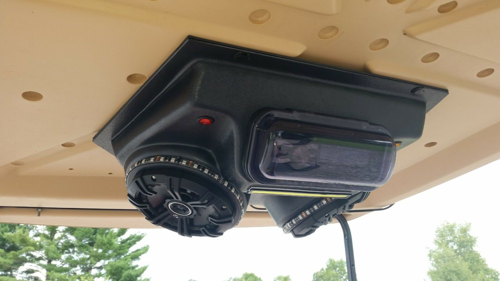 Overhead Golf Cart Utv Stereo Housing With Radio Marine Cover Dome ...