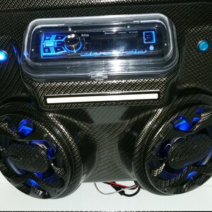 UTV Radio Golf Cart Overhead Stereo Console and 6.5" Speakers Bluetooth ...