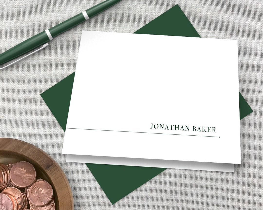 Men's Personalized Stationery / Men's Personalized Stationary / Men's Monogram Stationary / Men ...