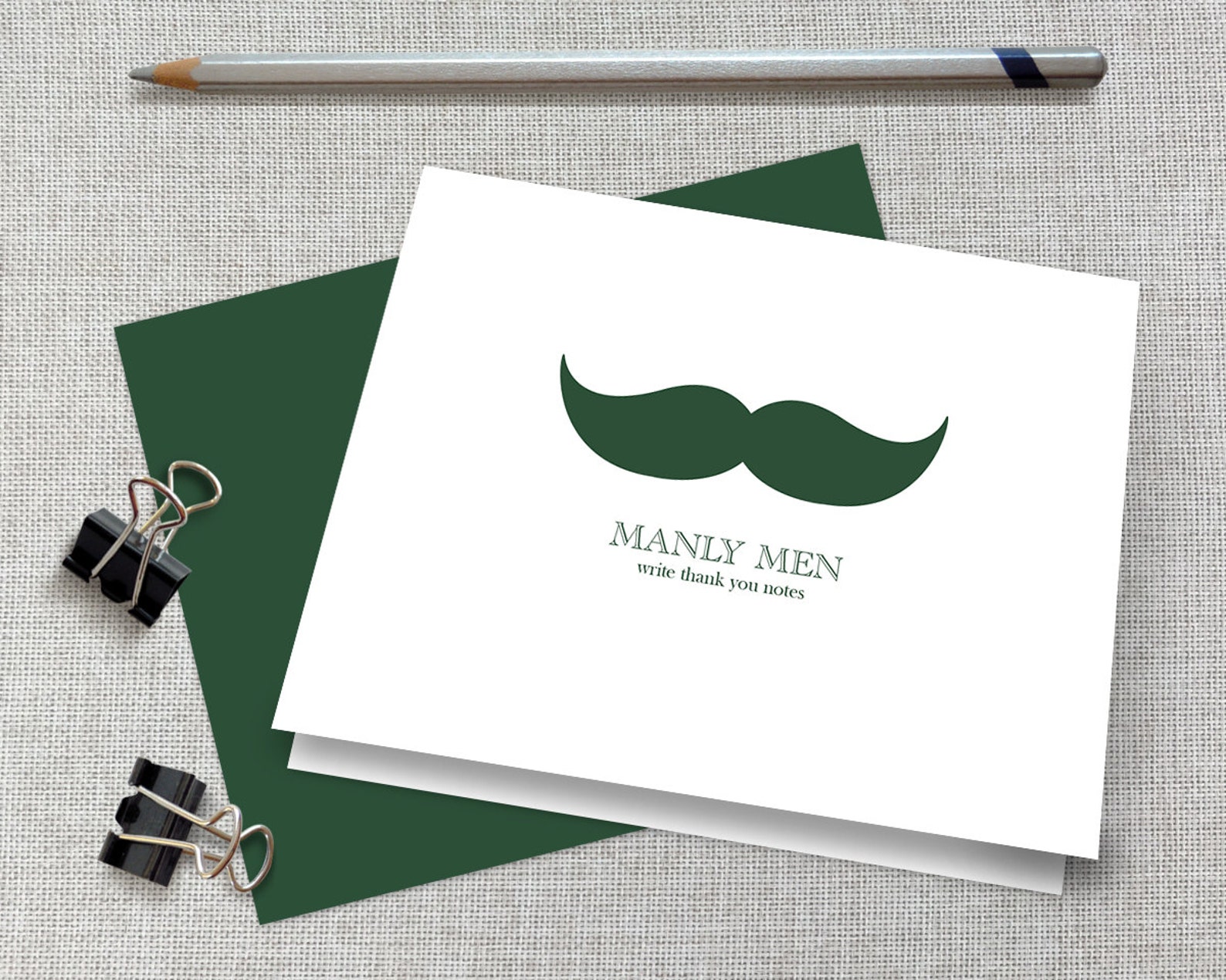 Men's Mustache Thank You Cards / Men's Mustache Note - Etsy