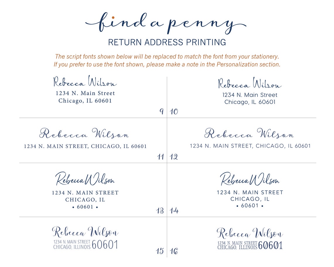 Custom Envelope Return Address Printing / Personalized - Etsy