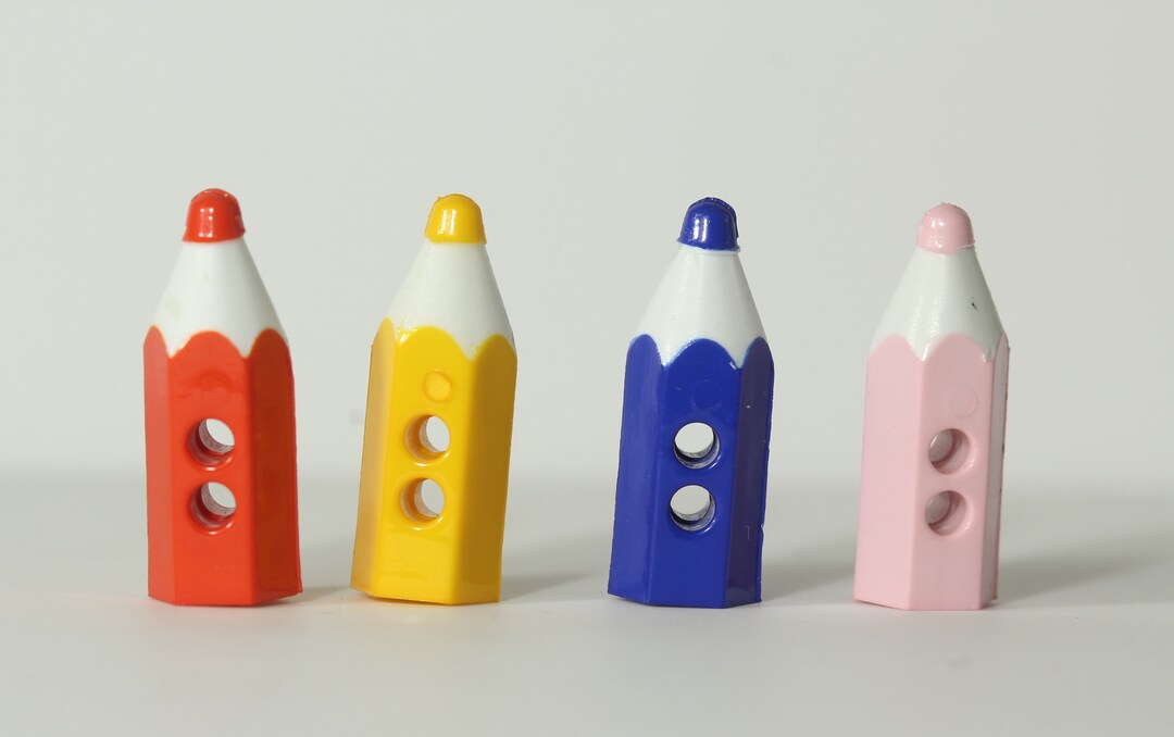 5 Plastic Crayon Buttons Approx 20mm Available in 4 Colours or Mixed - Etsy