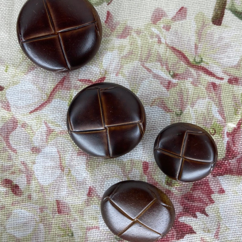 Leather Brown Buttons - Etsy UK