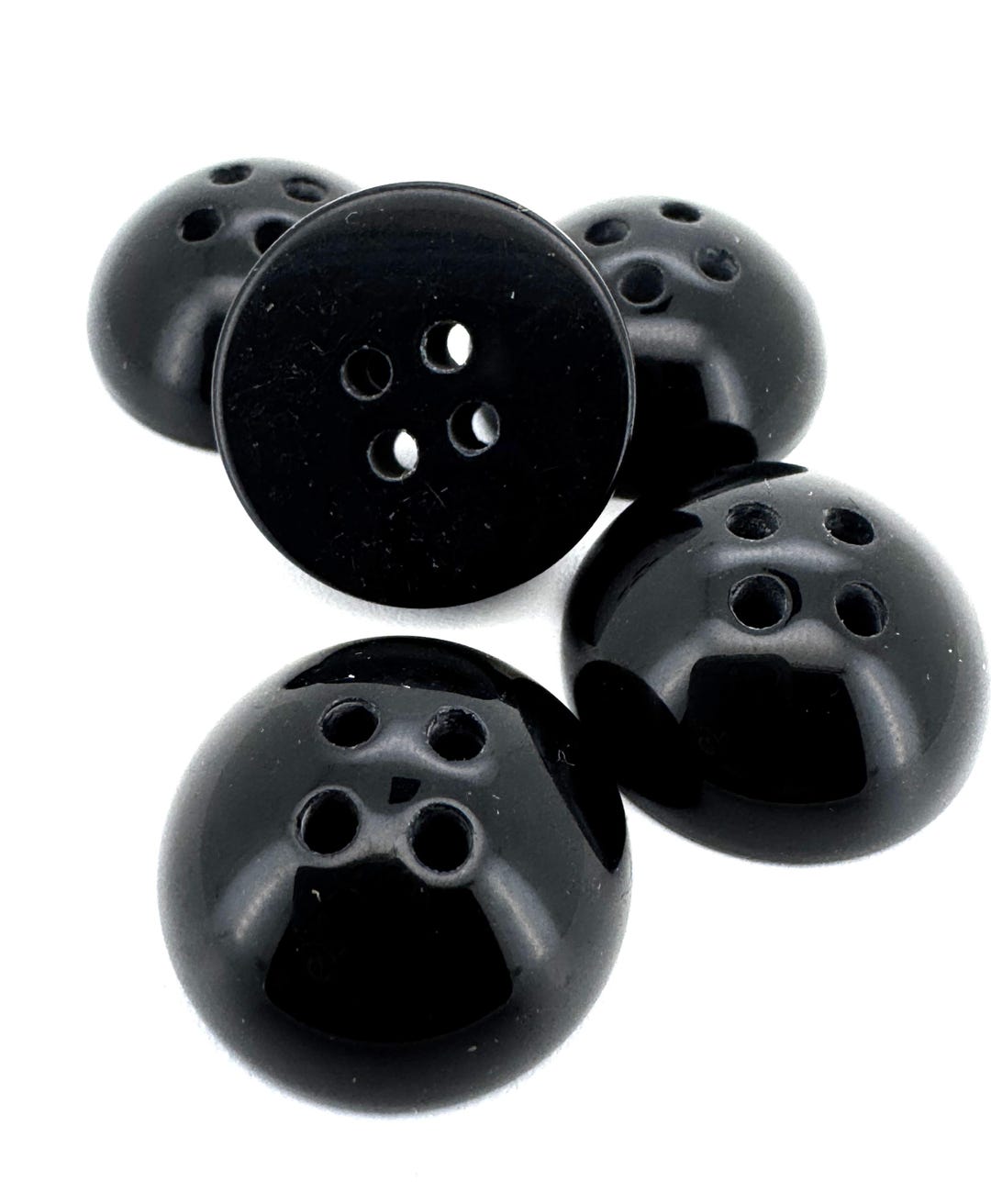 Black High Gloss Half Ball Buttons: 20mm, 4-hole Polyester Buttons - Etsy