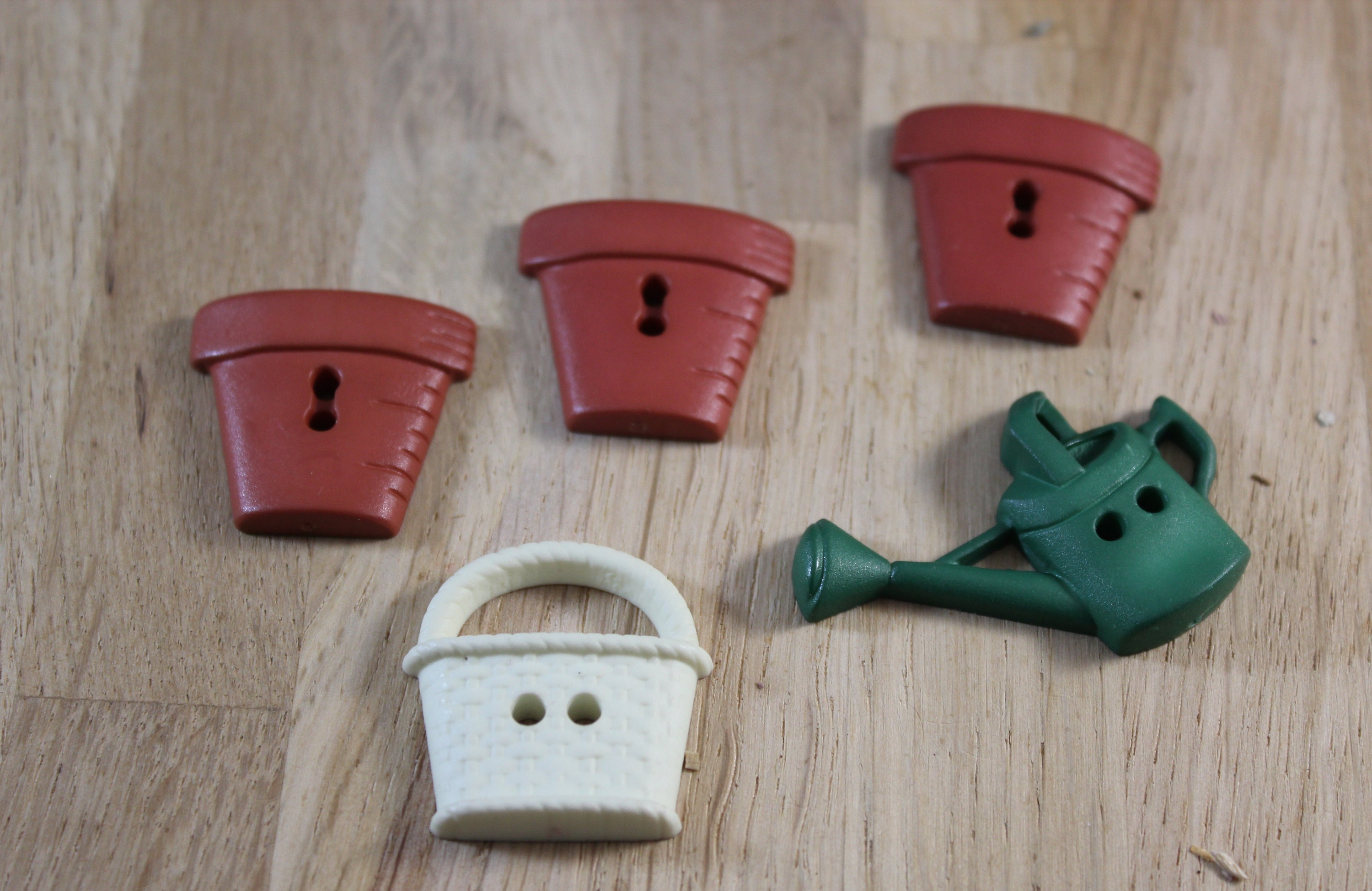 5 X Two Hole Nylon Terracotta Flower Pot Buttons or With - Etsy UK