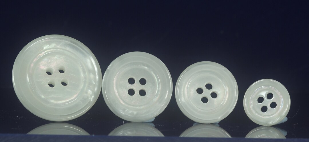 Pearlised White 4 Hole Button in 3 Sizes - Etsy