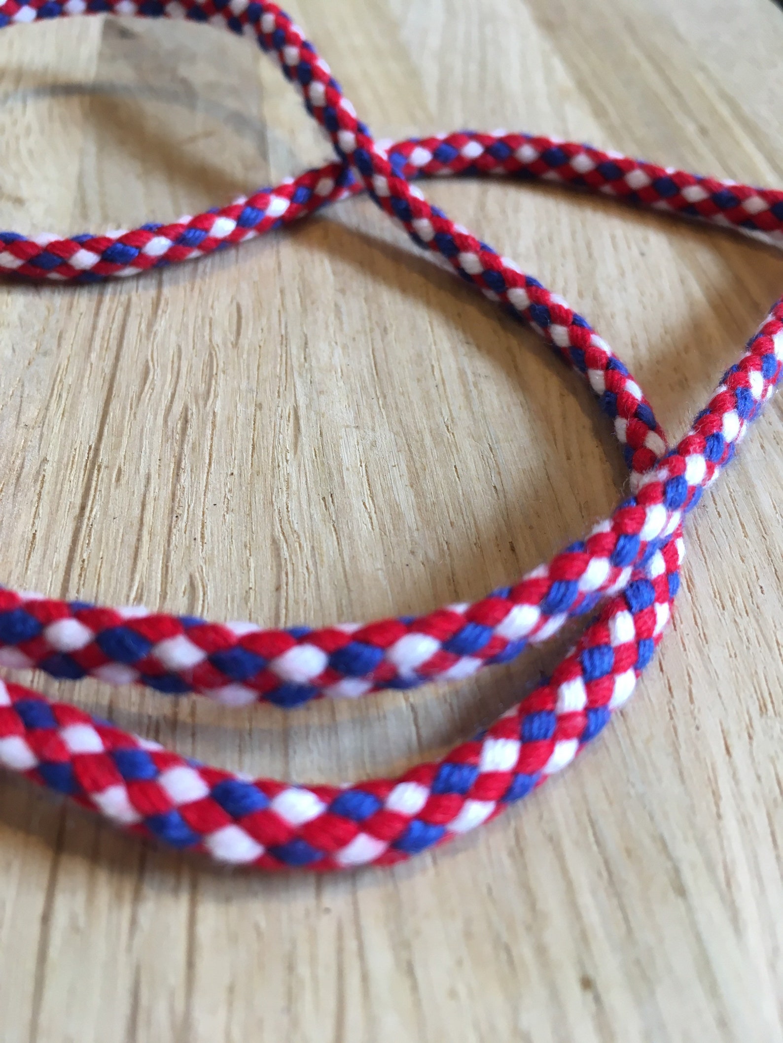 4mm Red White and Blue Braided Cord Sold in 3m Lengths - Etsy