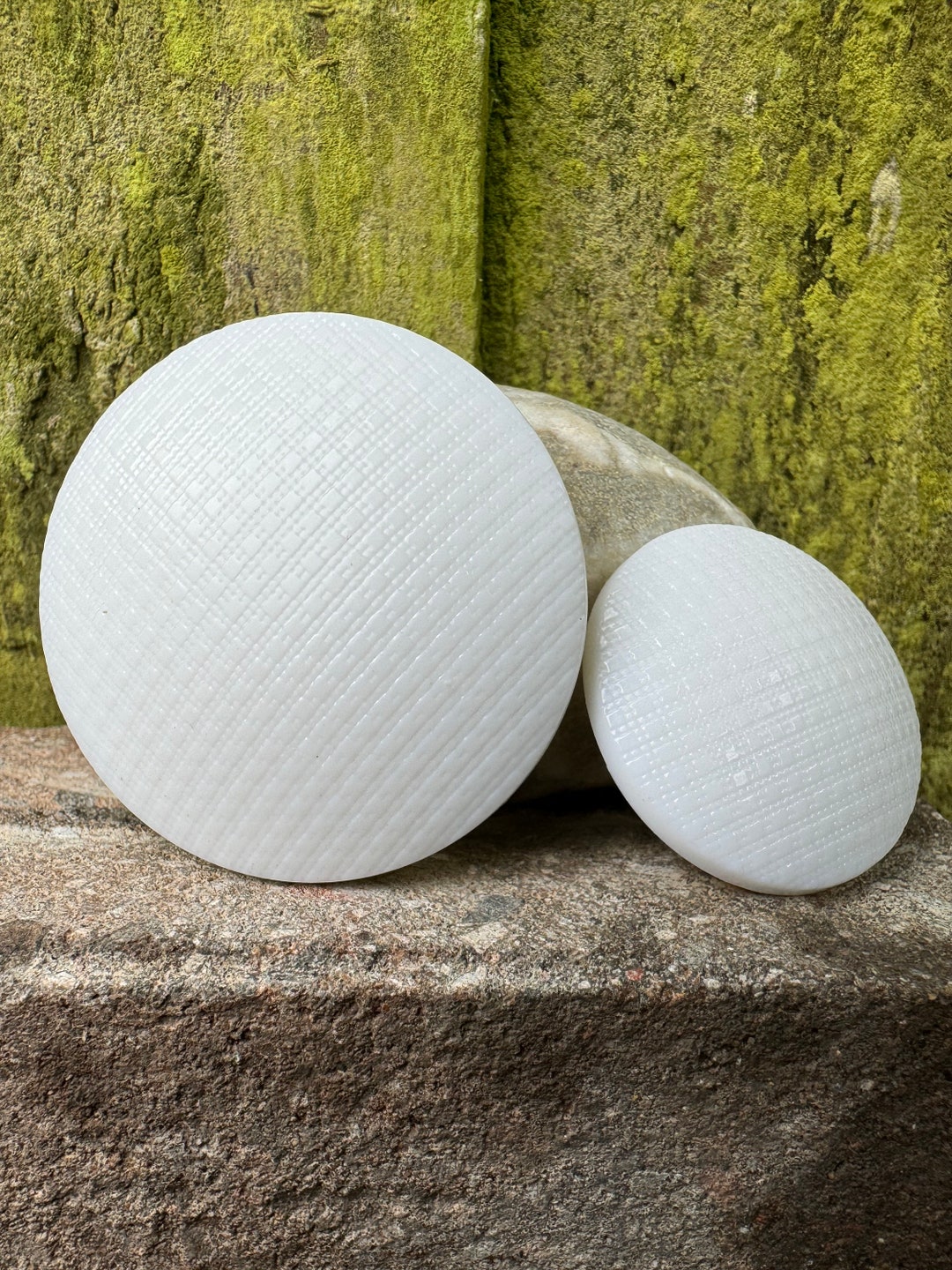 White Nylon Buttons With Criss Cross Design Sold in Sets of 3 45mm or ...