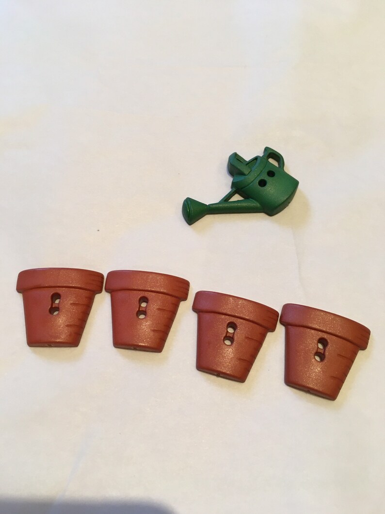 5 x Two Hole Nylon Terracotta Flower Pot Buttons or with | Etsy