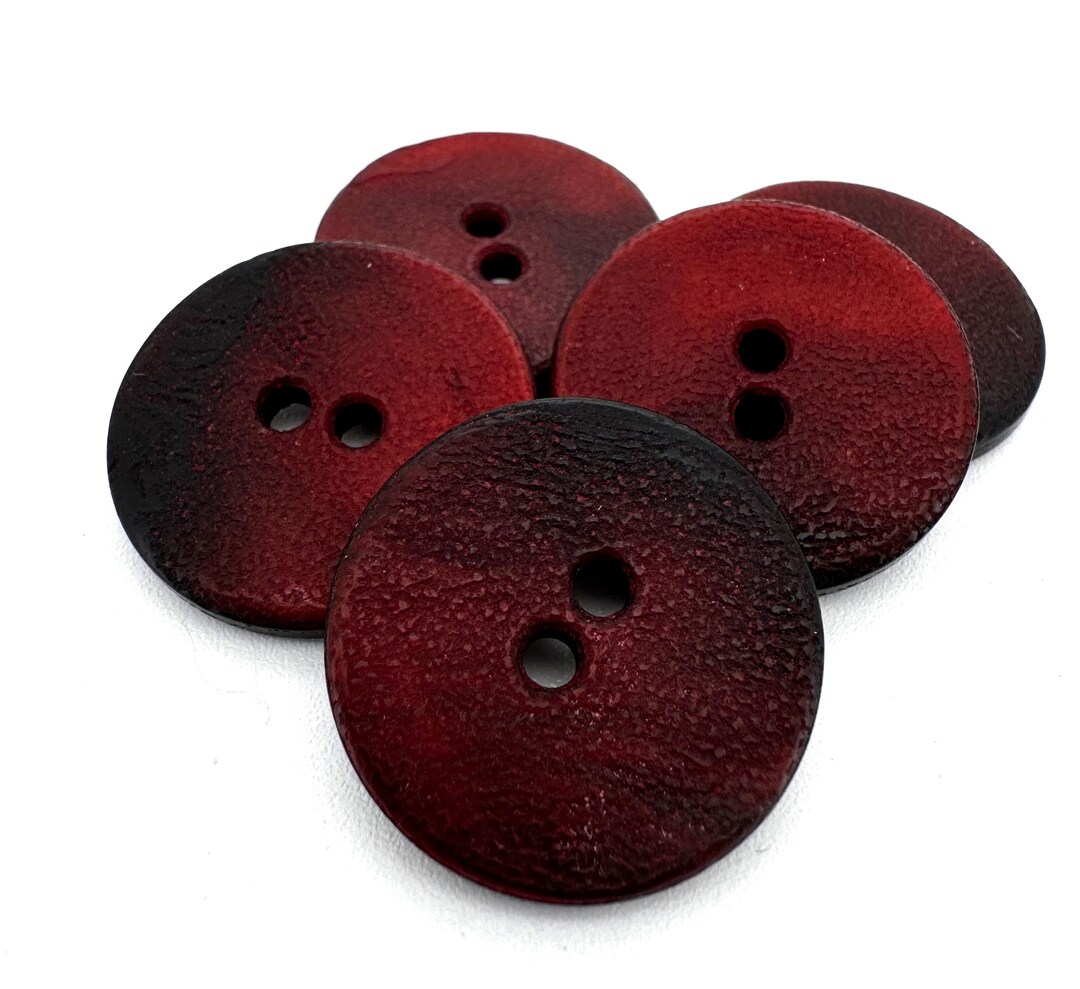 Deep Red Shimmer Polyester Button, 23mm, Italian Buttons - Etsy