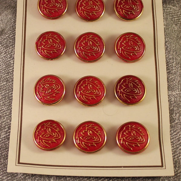 Red Glass Buttons - Etsy