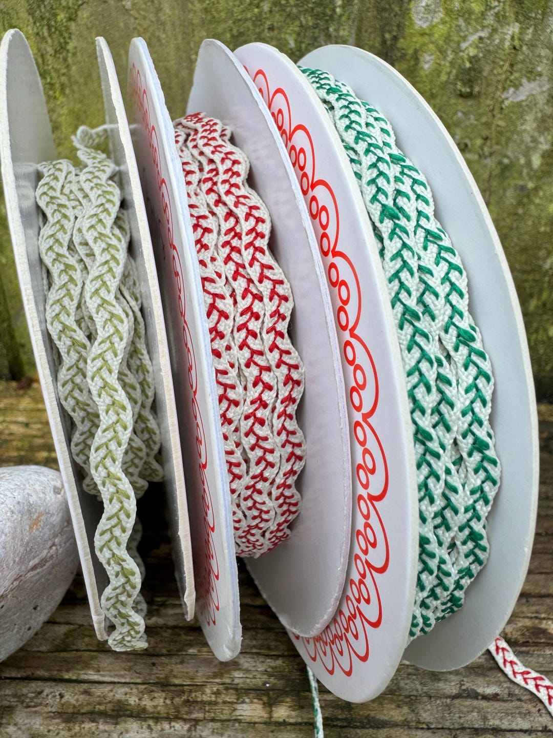 Green/linen or Olive/linen or Red/linen 6mm Ric Rac Ricrac 3m Length - Etsy