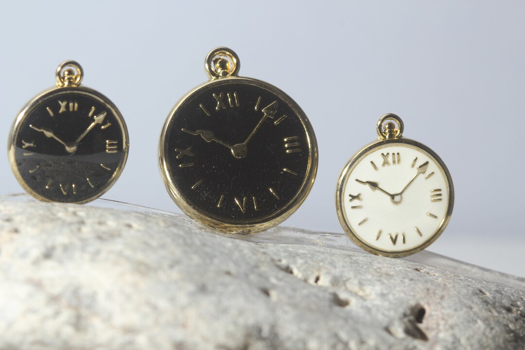 3 or 6 Metal Black/white Face Shank Clock Buttons 20mm (3/4”) or 15mm ...