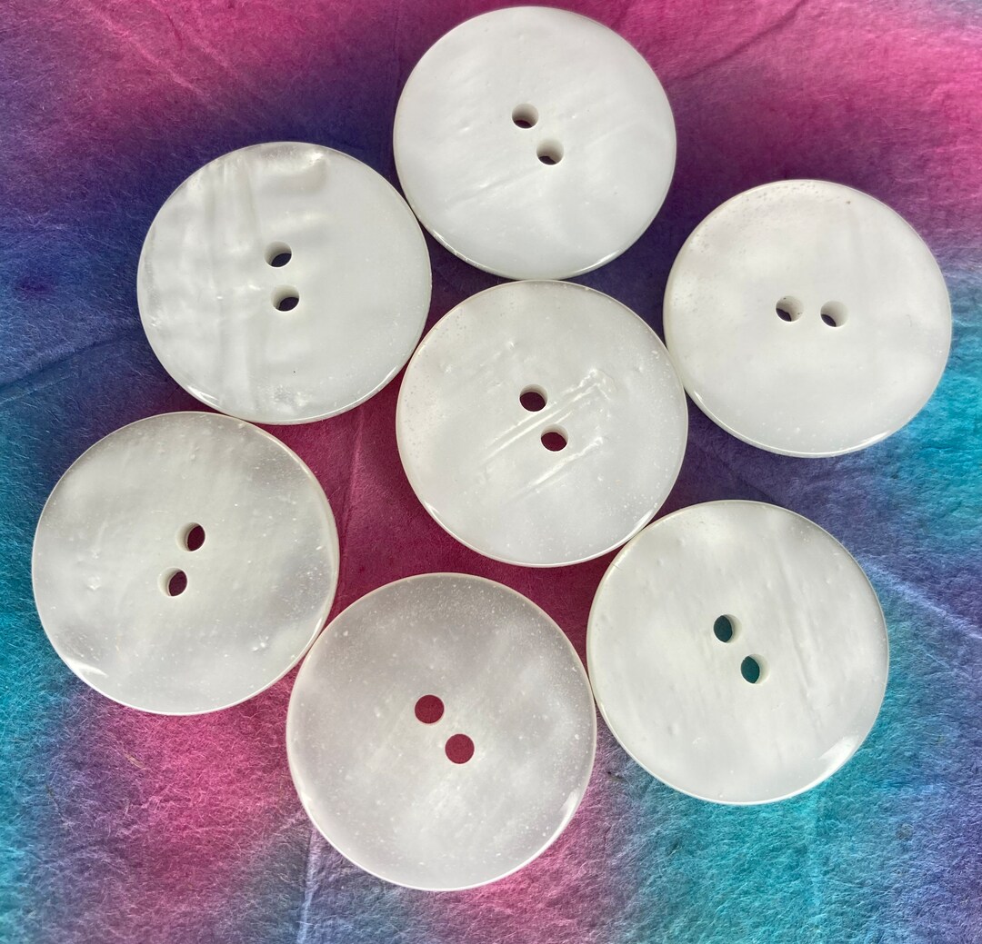 Sets/individual Pearl Finish Italian White 2 Hole Button 2 Sizes - 23mm ...