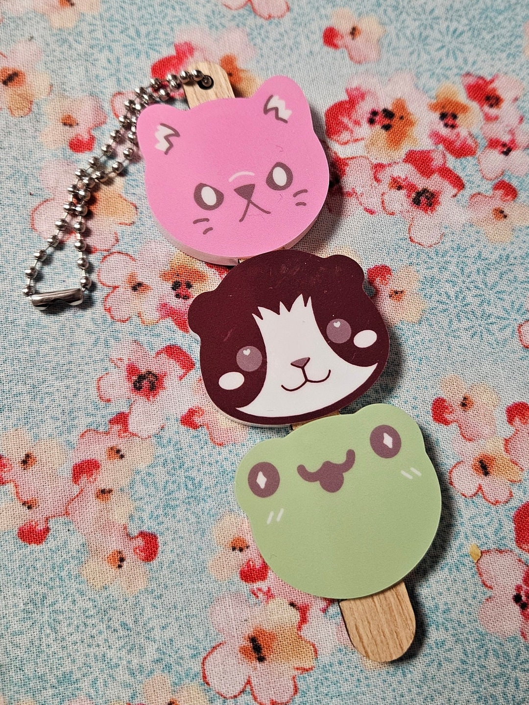 Dango Charm - Guinea Pig, Cat, Frog Japan Spring Keychain - Etsy