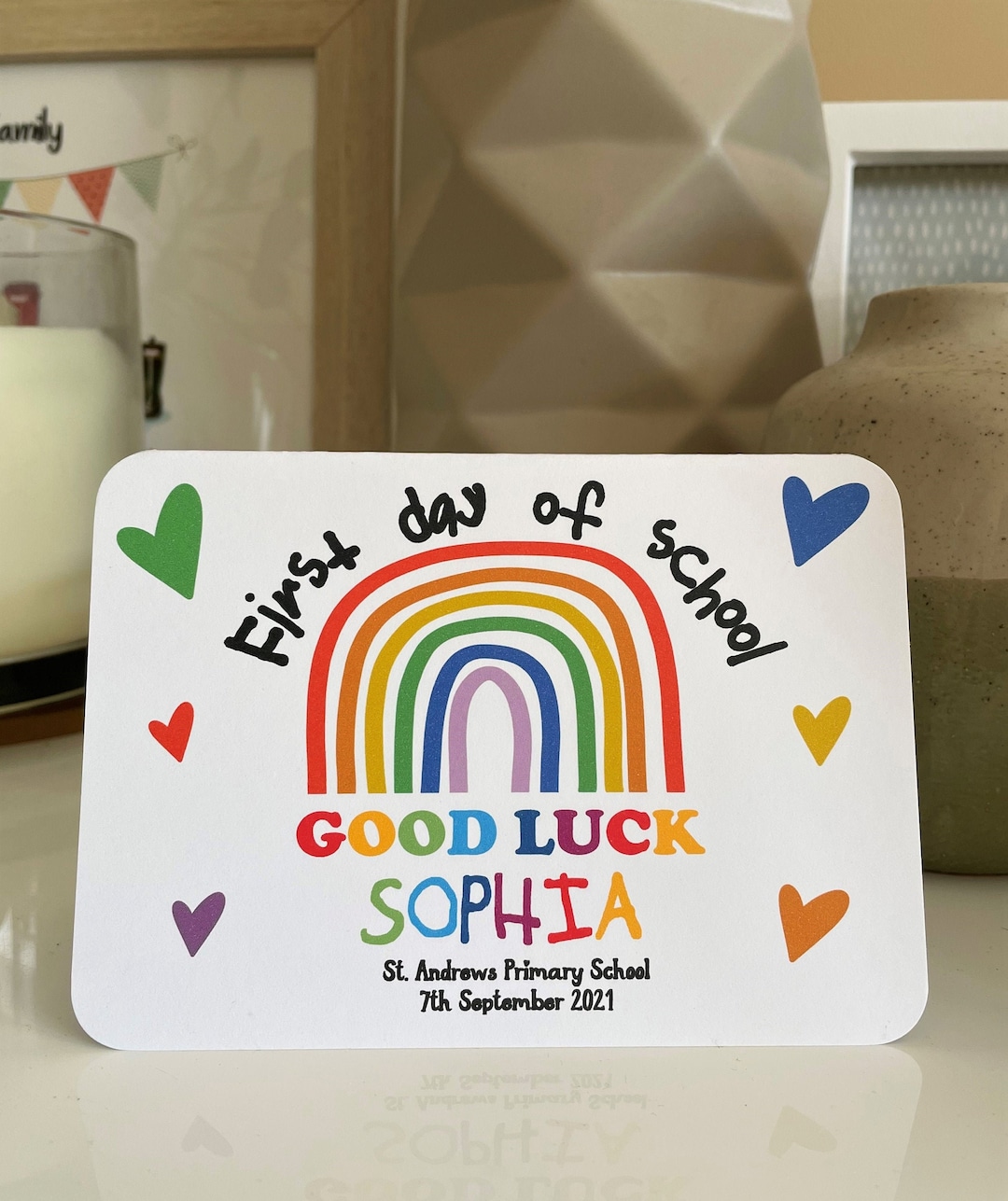 First Day of School *PERSONALISED* Good Luck at School - New Class ...