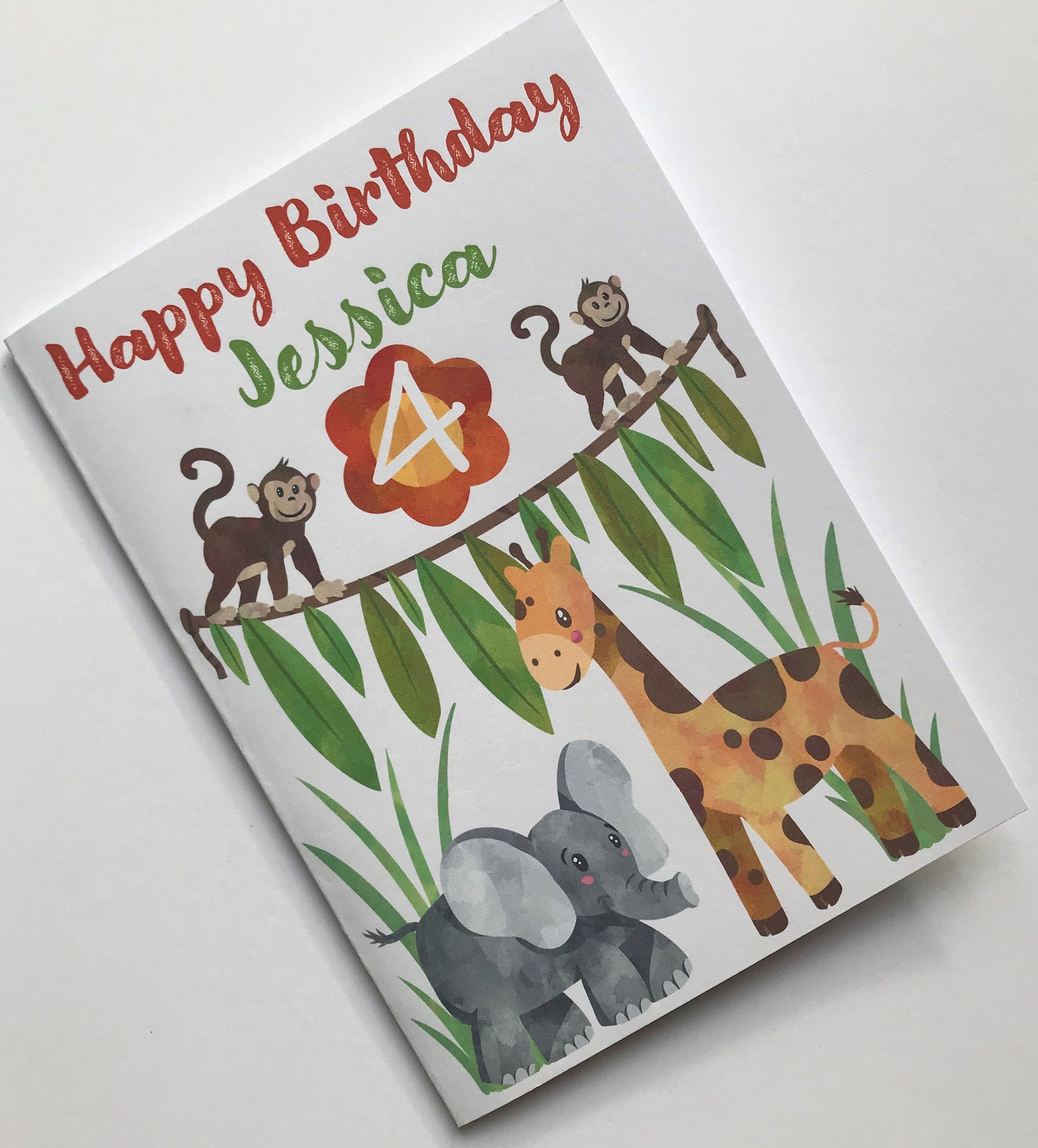 PERSONALISED Jungle Birthday Card Add Any Name Age Zoo | Etsy