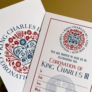 King Charles CORONATION Invites. Coronation Party Invitations. - Etsy UK