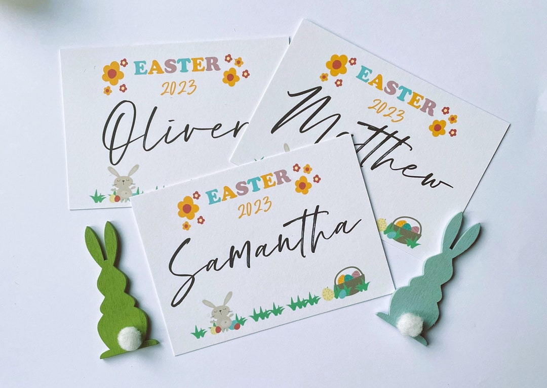 Easter NAME PLACE Cards. Easter Celebration. Personalised. *add ANY ...