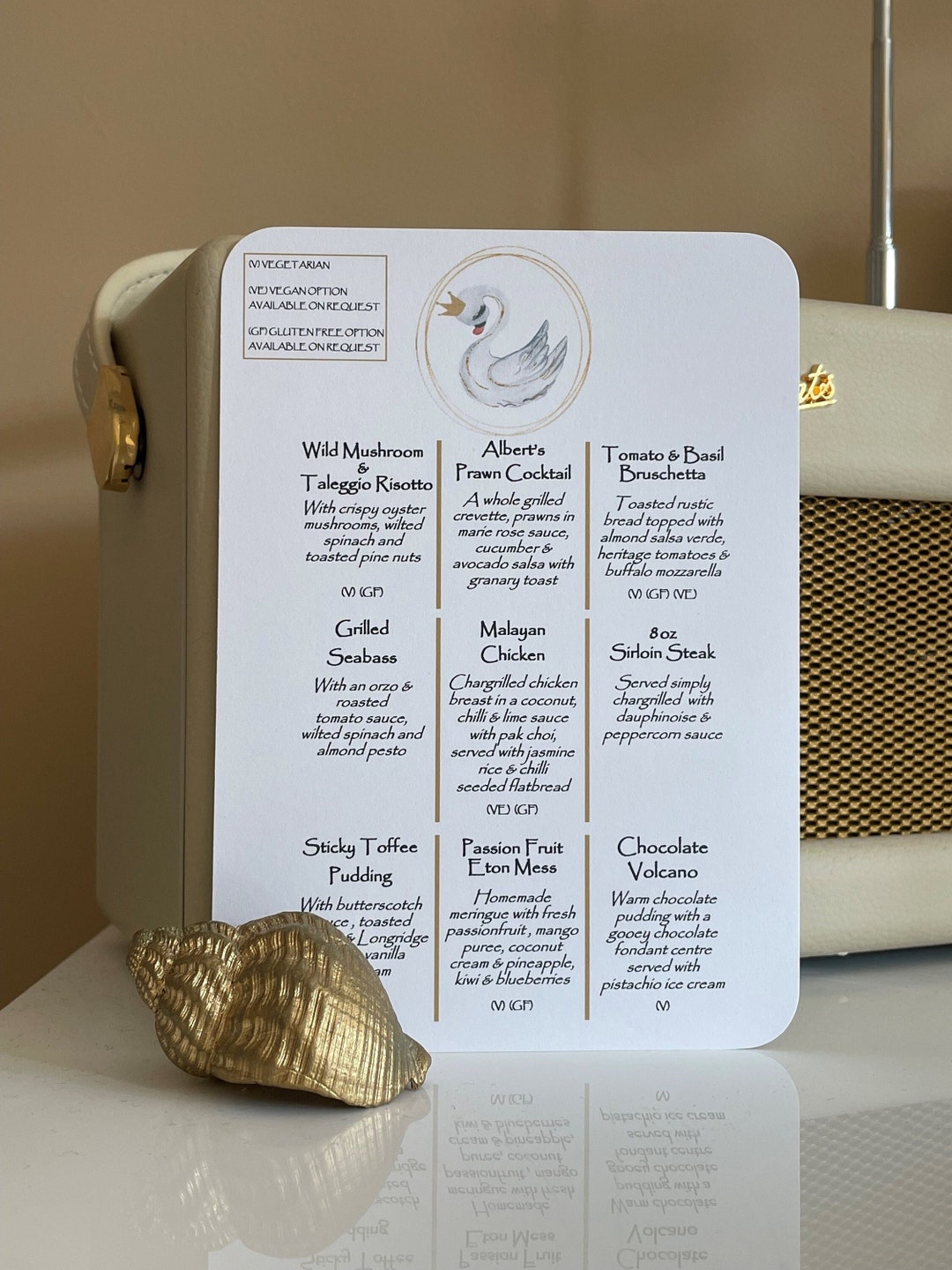 PERSONALISED MENU Cards X 10. Add Your Menu Choices/food Options for ...