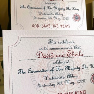 King Charles III CORONATION DAY Certificate personalised - Etsy UK