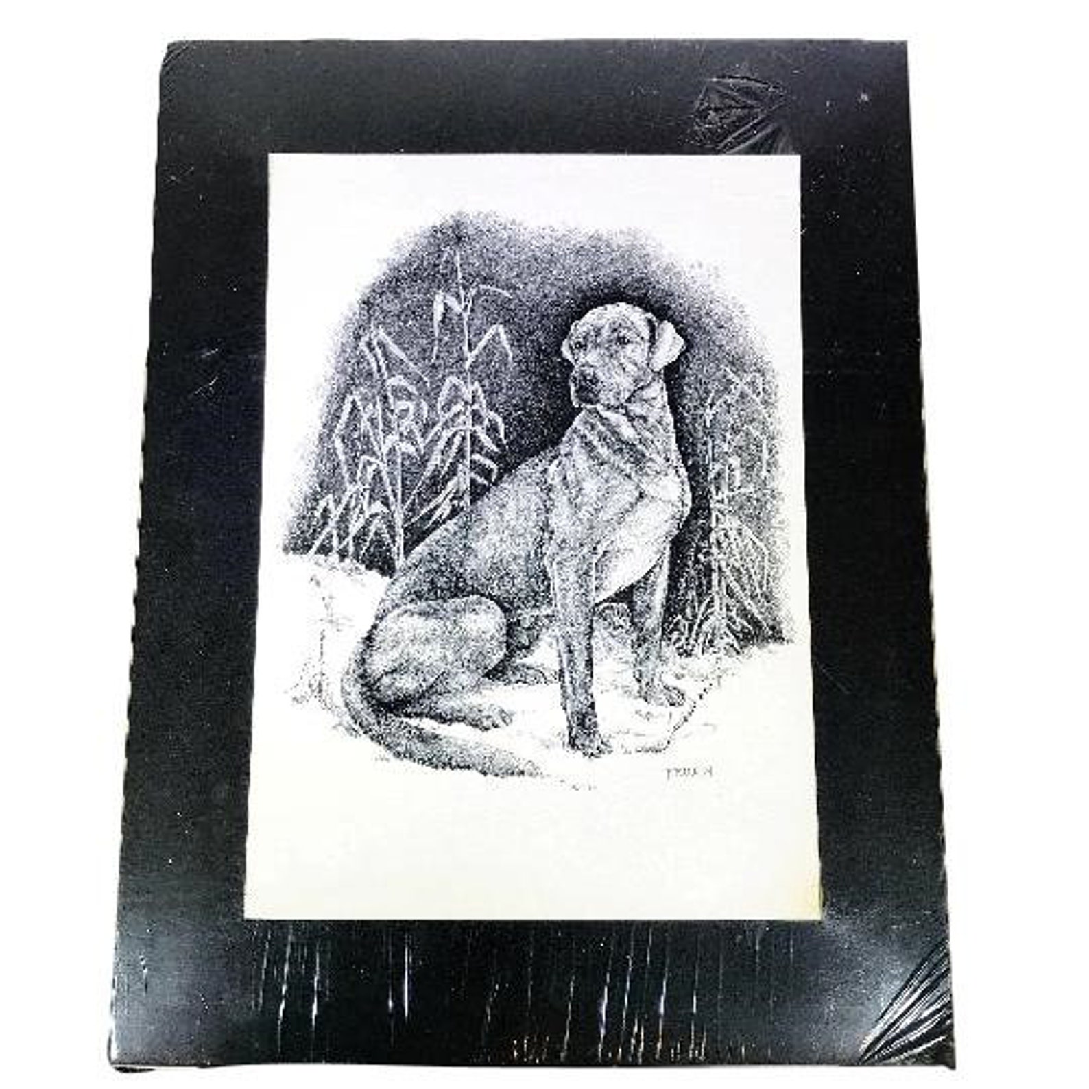 Vintage Etching of a Dog/Lab Wall Art Signed - Etsy.de