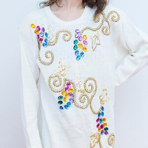 80s Stone Glamour Bling Bling Pimp Glittery Knitted Shirt Evening ...