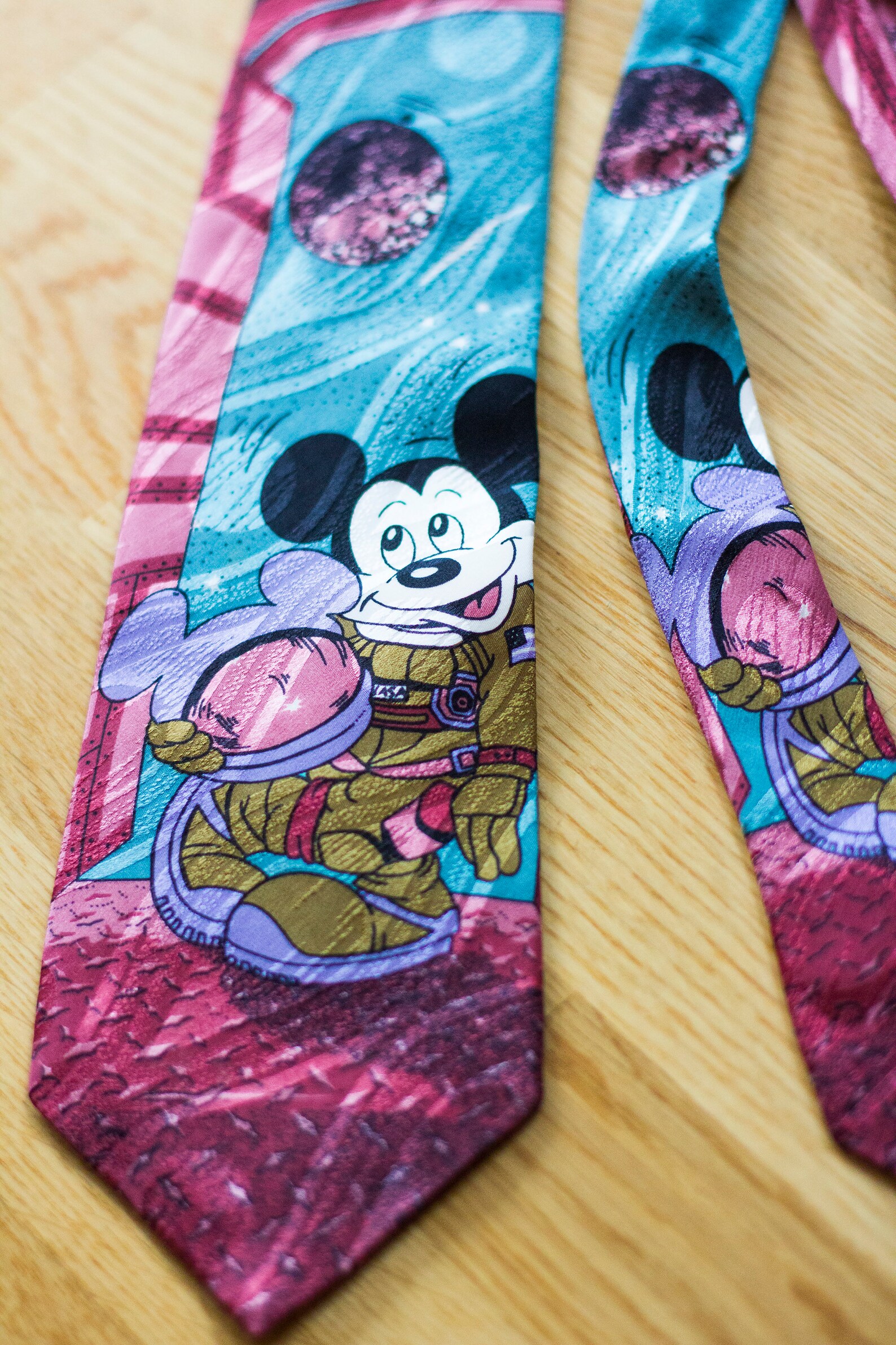 Mickey Mouse Krawatte Disney Tie Retro 80er Jahre Seide Anzug Zubehör ...
